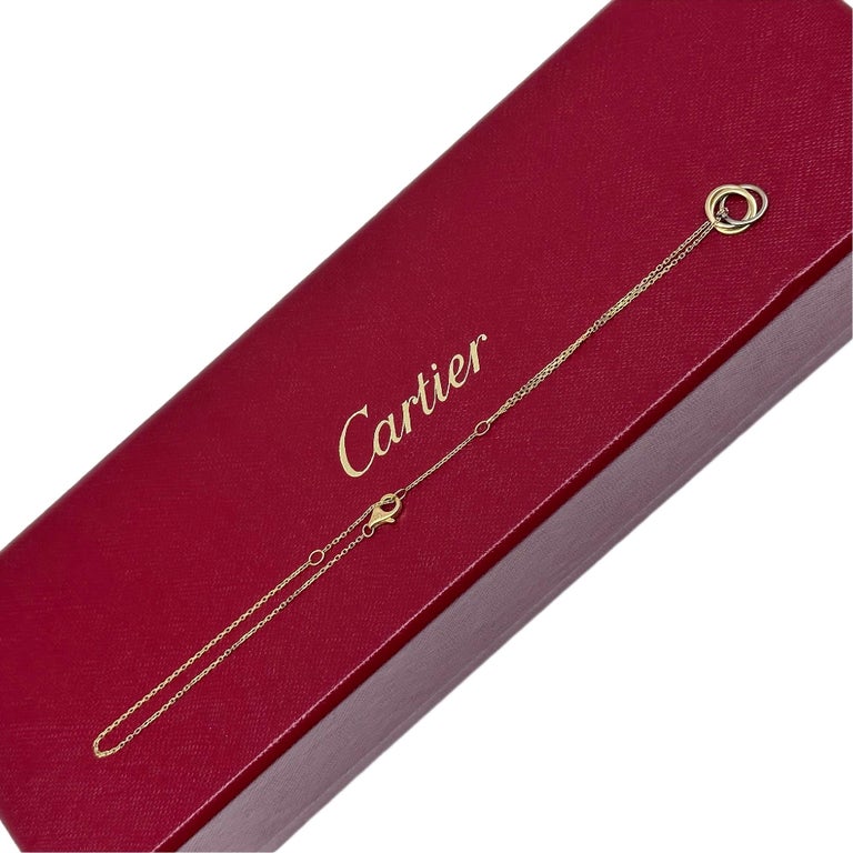 Cartier Trinity Charm Bracelet in 18 Karat White Yellow Pink Gold Boxes ...