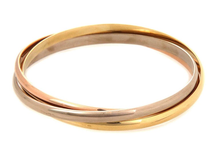 Cartier Trinity Collection 18k Tri Color Gold Bangle Bracelets Vintage ...