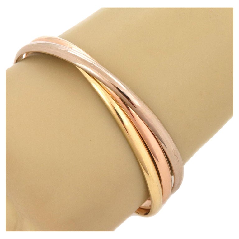Cartier Trinity Collection 18k Tri Color Gold Bangle Bracelets Vintage ...