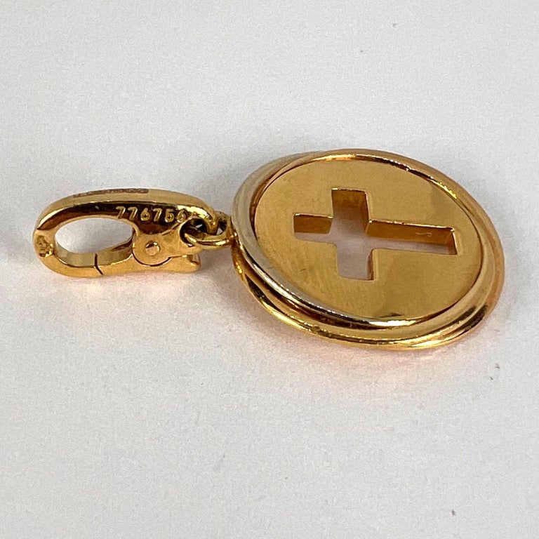 Cartier Trinity Cross 18K Gold Charm Pendant For Sale at 1stDibs