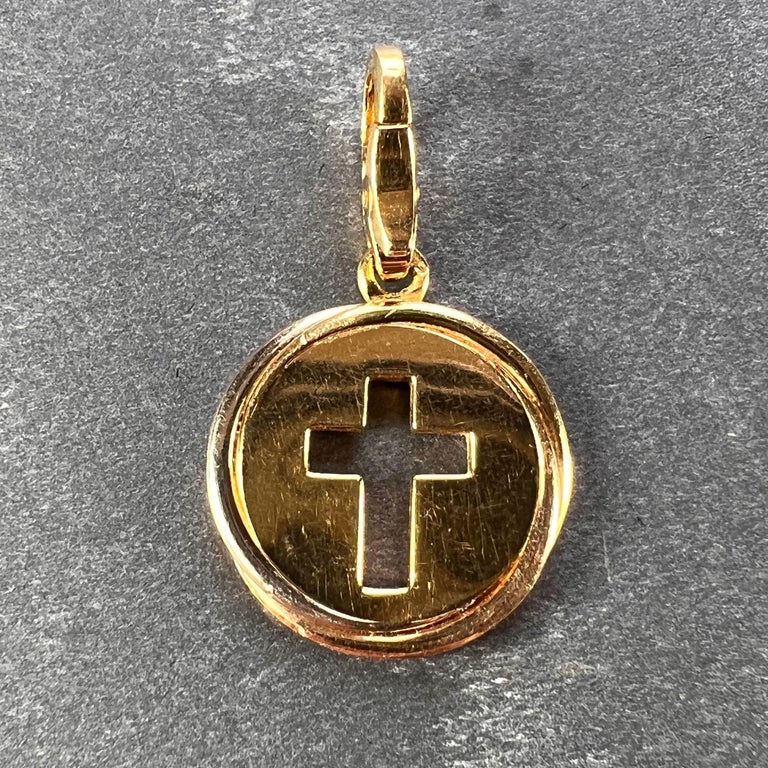 Cartier Trinity Cross 18K Gold Charm Pendant For Sale at 1stDibs