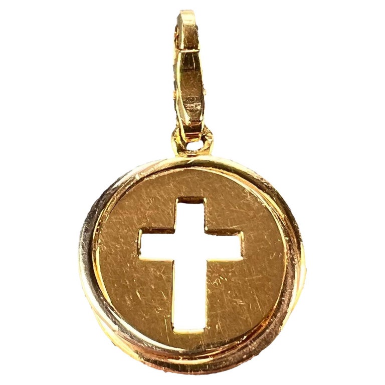 Cartier Trinity Cross 18K Gold Charm Pendant For Sale at 1stDibs