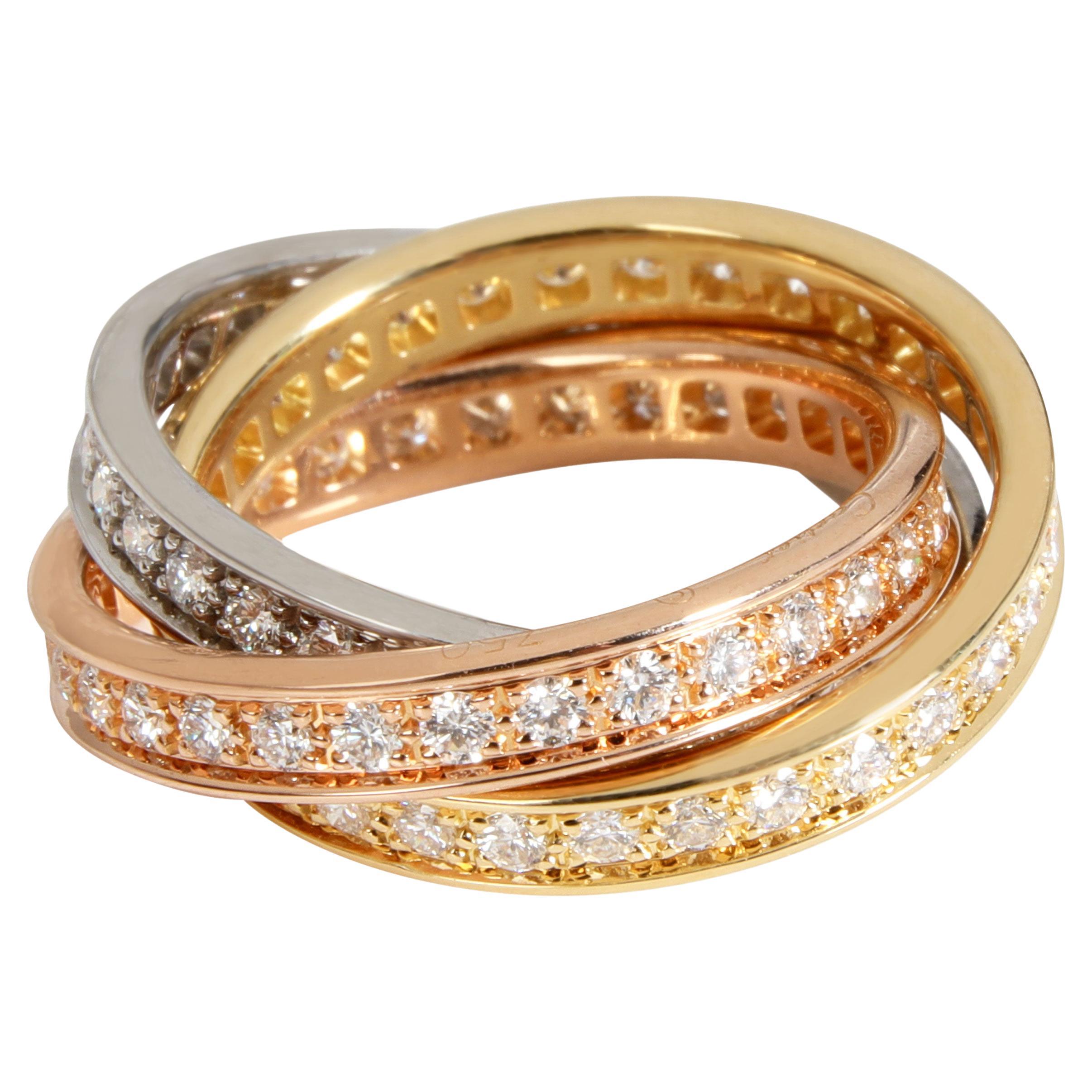Cartier Diamond Trinity 3 band ring at 1stDibs