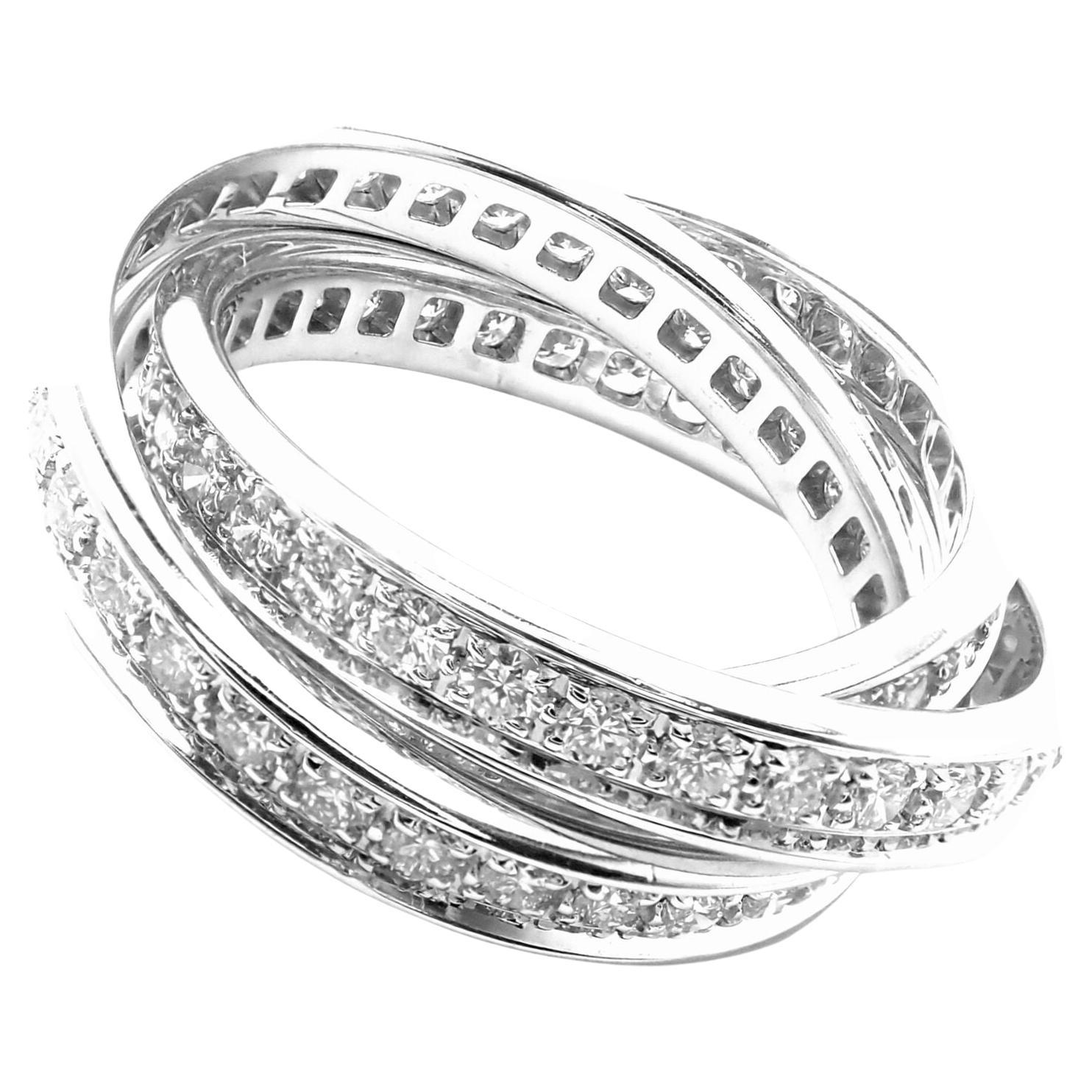 Cartier Trinity De Cartier Diamond White Gold And Ceramic Ring For Cartier Trinity De Cartier Diamond White Gold And Ceramic Ring For