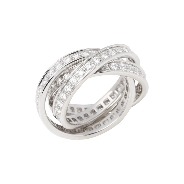 Cartier Trinity Full Diamond Ring at 1stDibs