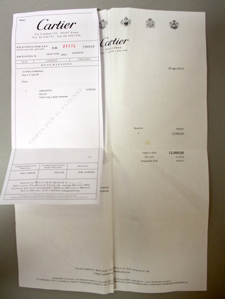 Cartier Trinity Gold Ring with Diamonds at 1stDibs