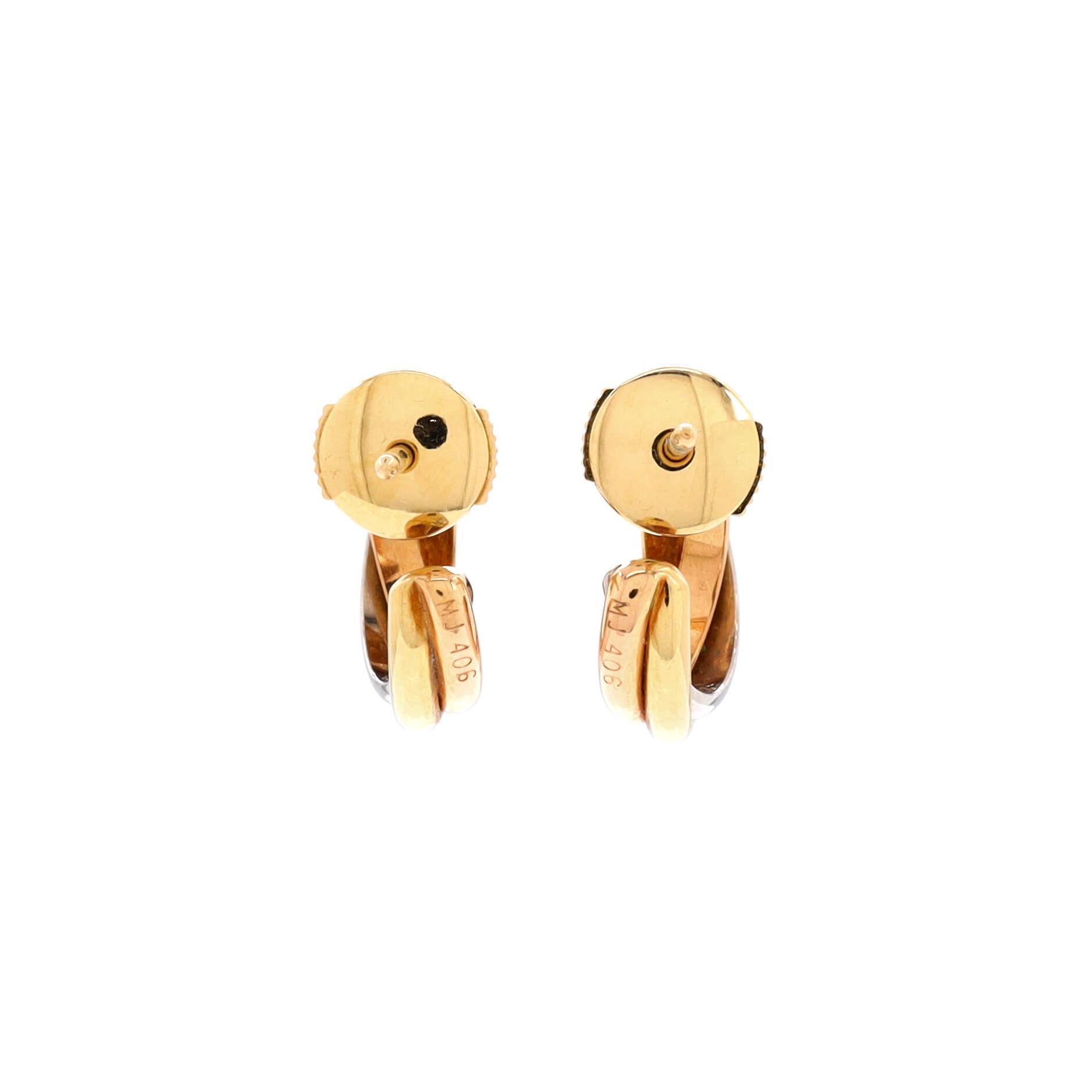 Cartier Trinity Hoop Earrings 18k Tricolor Gold at 1stDibs | cartier ...