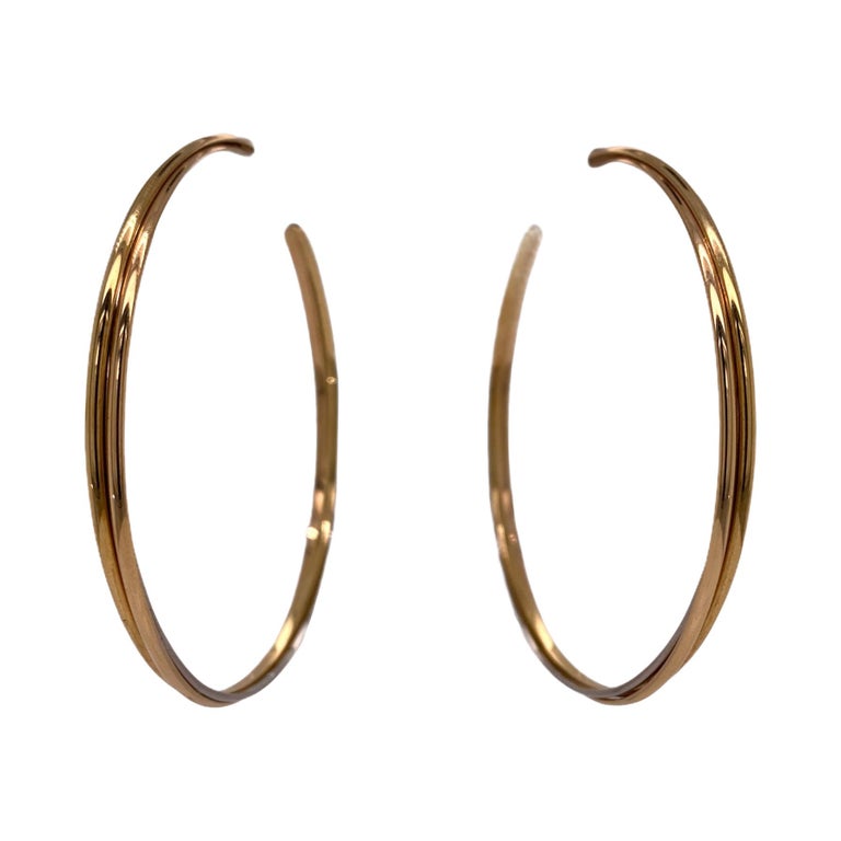 Cartier Trinity Large Hoop Earrings Tricolor 18 Karat Gold Original ...