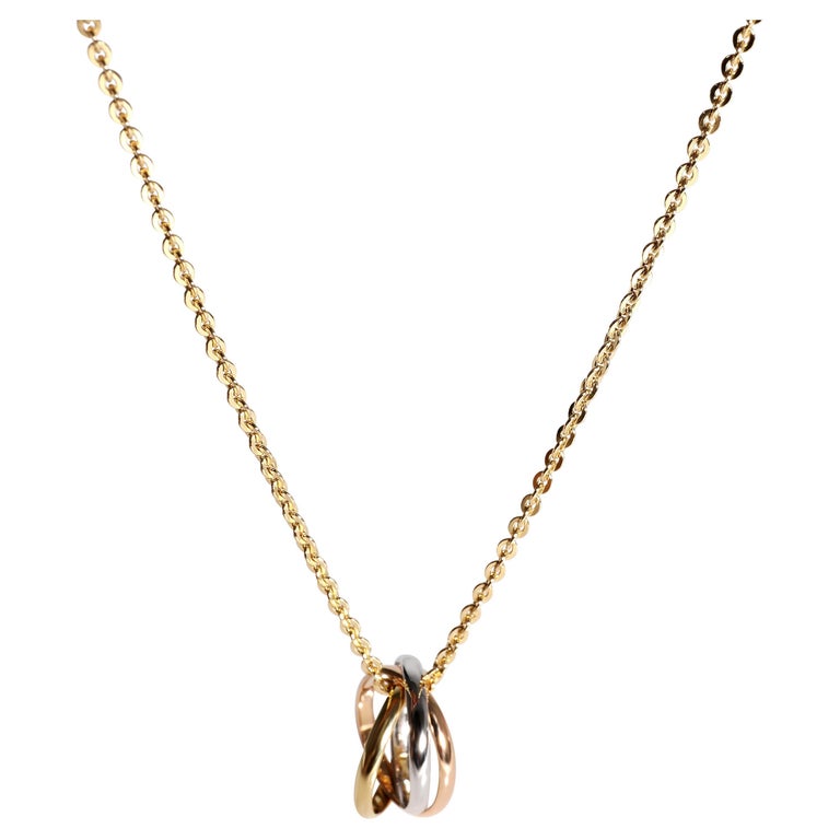 Cartier Trinity Necklace in 18K 3 Tone Gold For Sale at 1stDibs