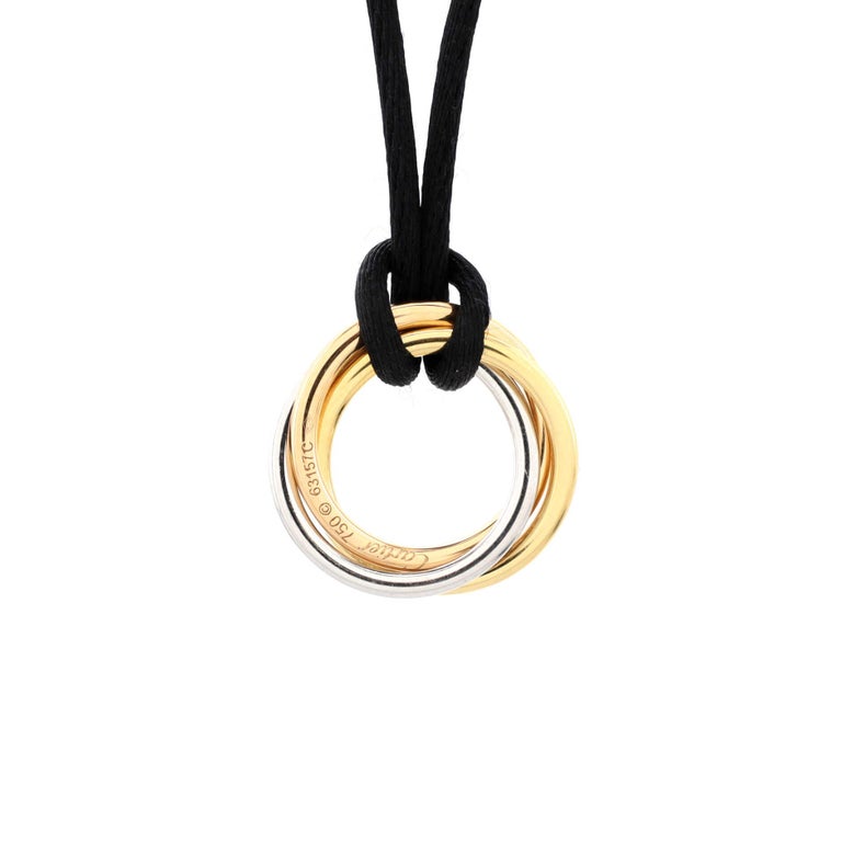 Cartier, collier Trinity on Cords en cordon de soie et or tricolore 18 ...