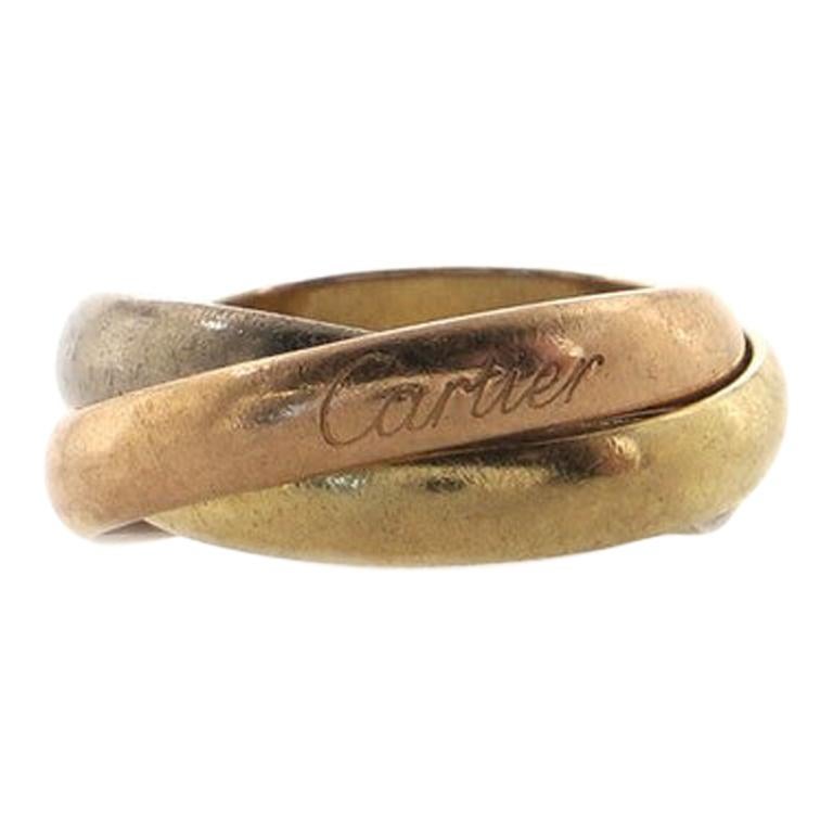 Cartier Trinity Tricolor Diamond Gold Ring at 1stDibs