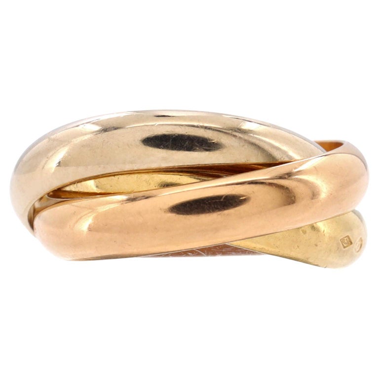Cartier Trinity Ring 18k Tricolour Gold Medium For Sale at 1stDibs