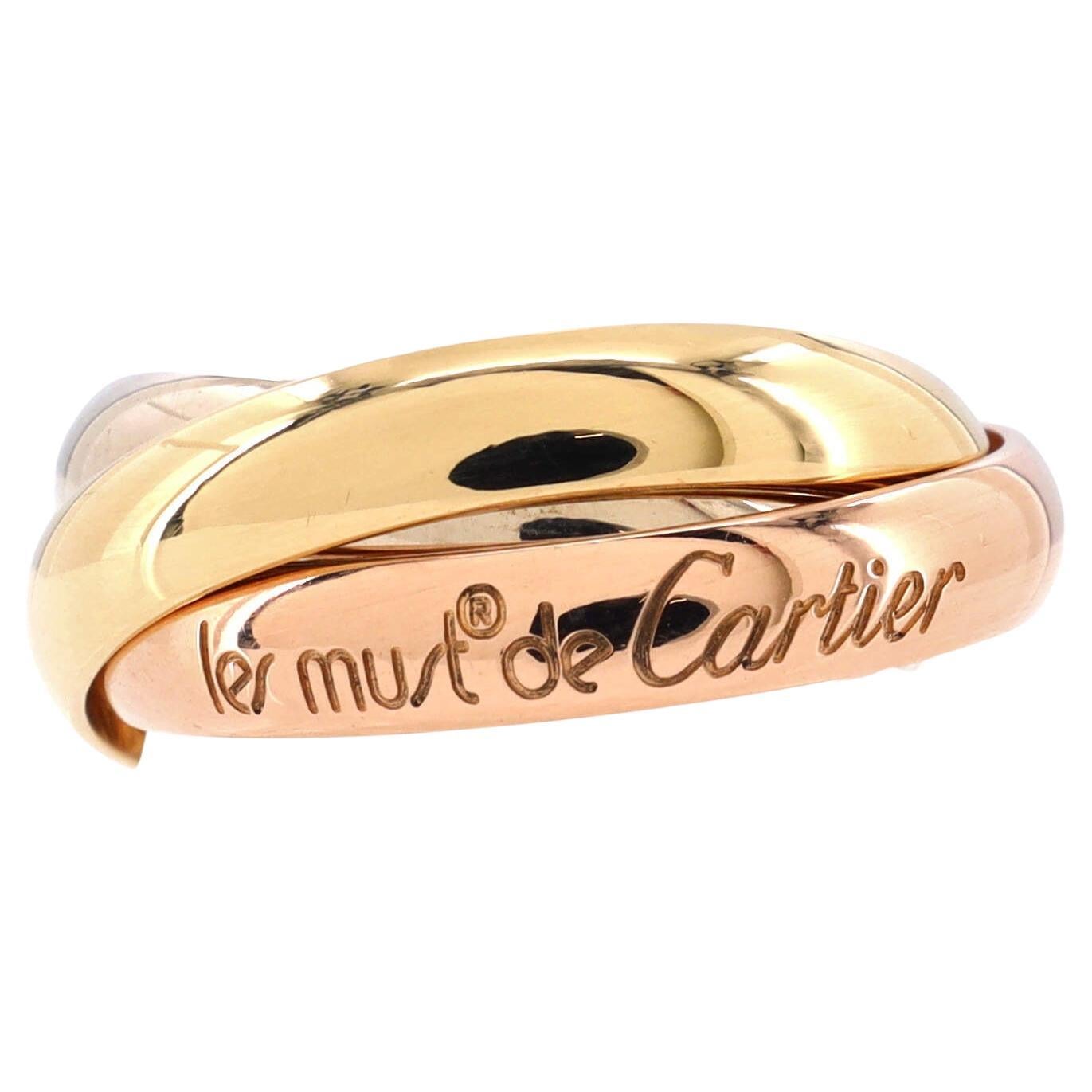 Cartier Trinity Ring 18K Tricolour Gold Small For Sale at 1stDibs