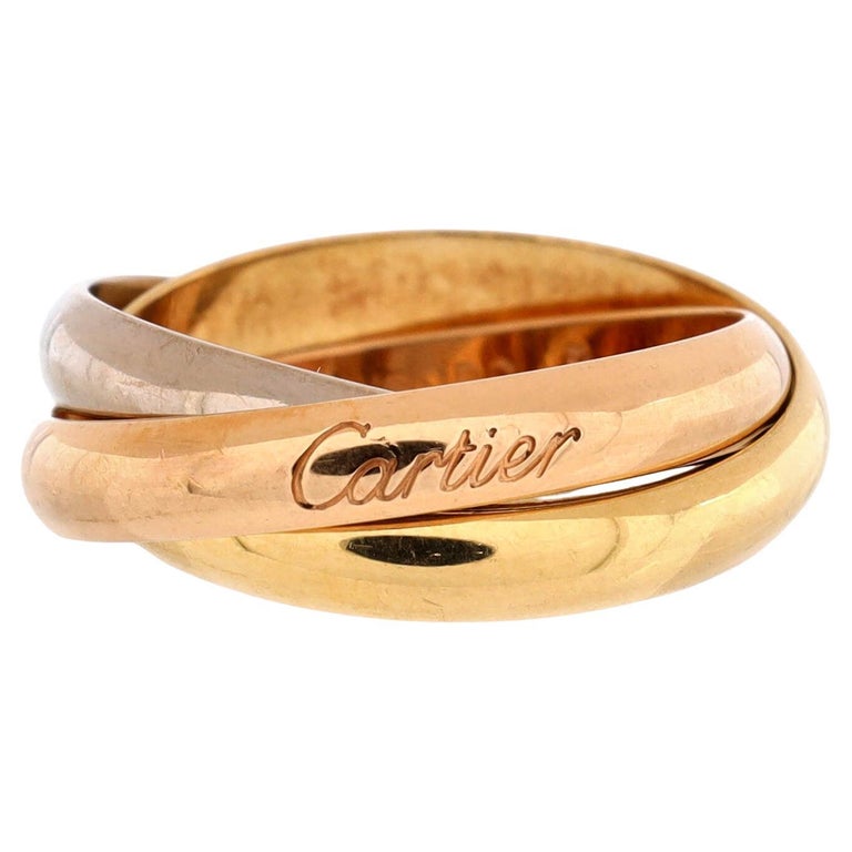 Cartier Trinity Ring 18K Tricolour Gold Medium For Sale at 1stDibs