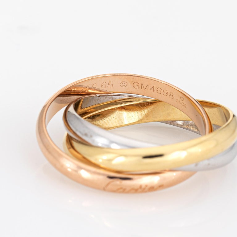 Cartier Trinity Ring Classic 18 Karat Tri Gold Estate Signed Men's Band ...
