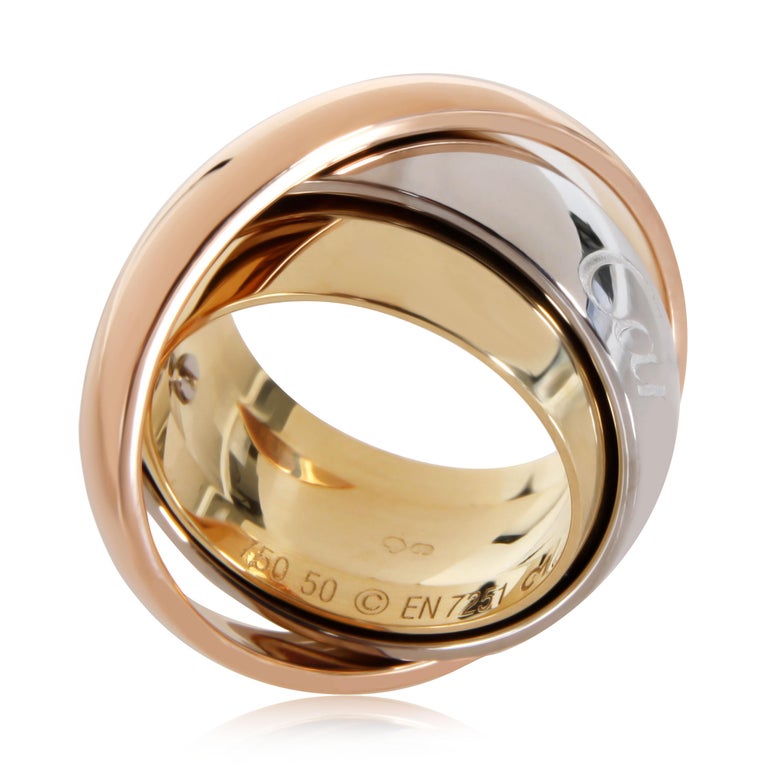 Cartier Trinity Ring in 18K 3 Tone Gold For Sale at 1stDibs