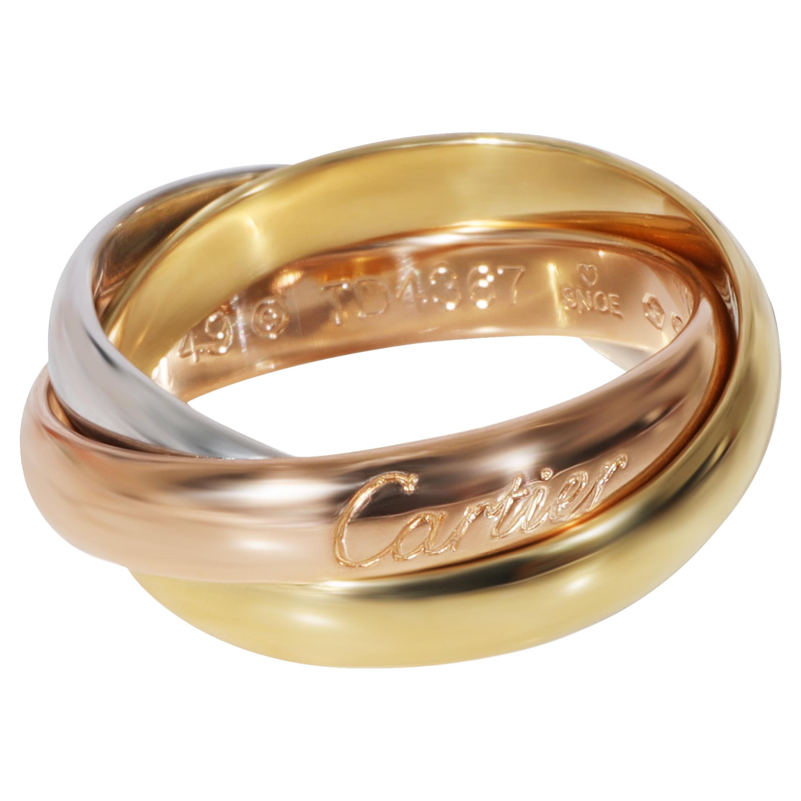 Cartier Trinity Diamond Ring 'Classic' in 18 Karat Tri Colored Gold 0. ...
