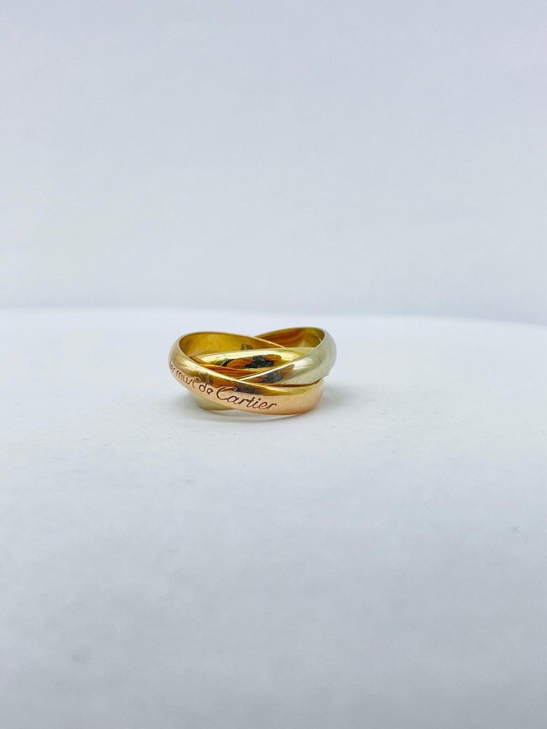 Cartier Trinity Ring in 18k 3 Tone 'Tricolor' Gold For Sale at 1stDibs