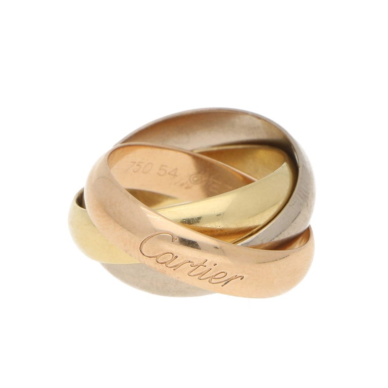 Cartier "Trinity" Ring in Tricolor Gold at 1stDibs | gold trinity ring ...