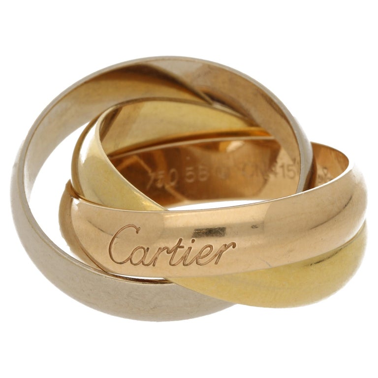 Cartier "Trinity" Ring in Tricolor Gold at 1stDibs | gold trinity ring ...
