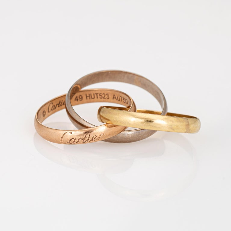 Cartier Trinity Ring Small Model 18k Tri Gold Estate Signed at 1stDibs ...