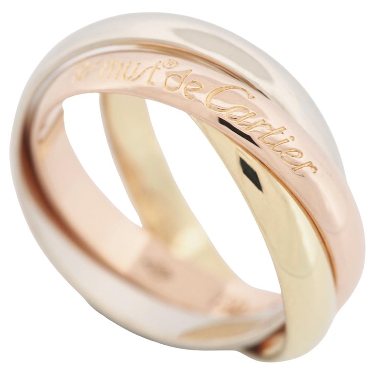 Cartier Trinity Ring Tri Color Gold 55 at 1stDibs