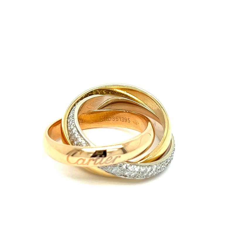 Cartier Trinity Three Bands Diamond Ring For Sale at 1stDibs