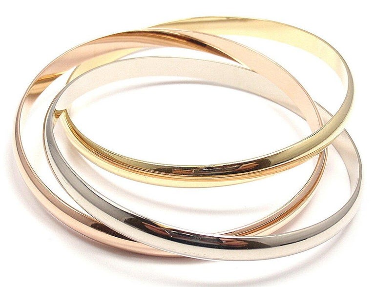 Cartier Trinity Three-Color Gold Bangle Bracelet at 1stDibs | cartier ...