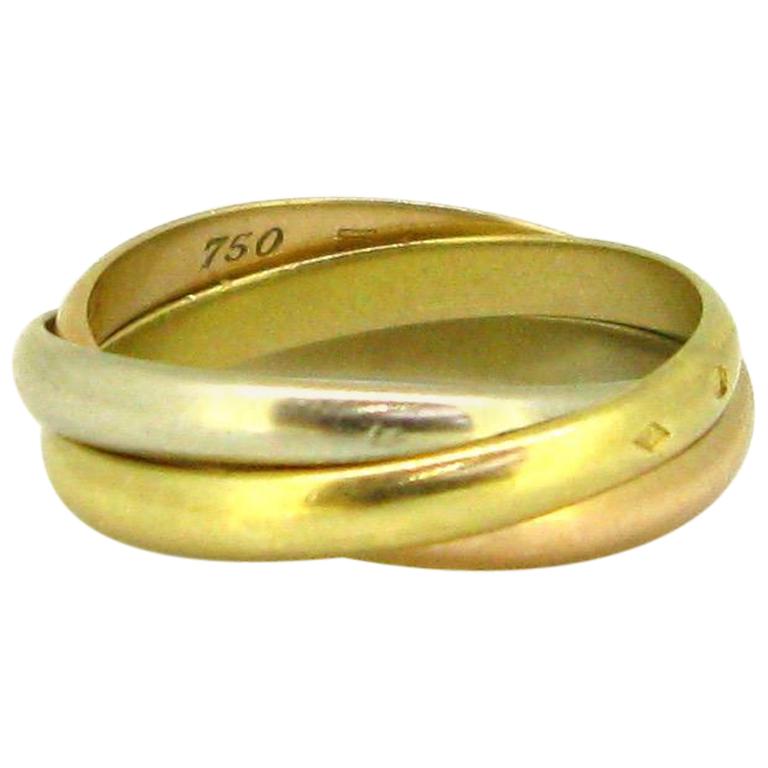 Cartier Trinity Three-Color Gold Ring, France at 1stDibs
