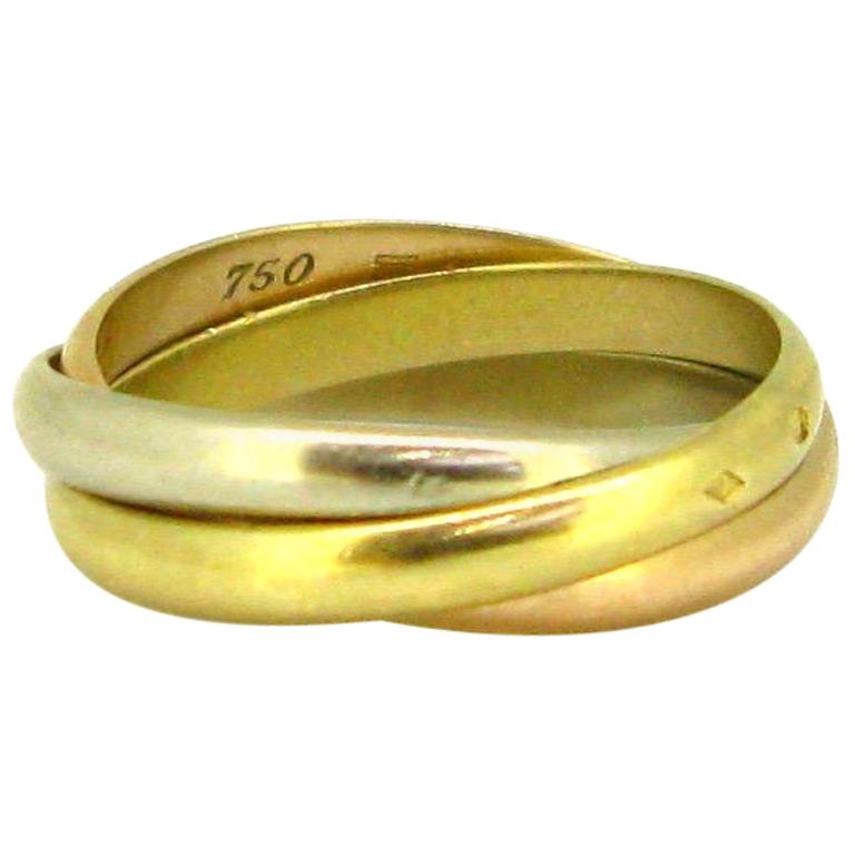 Cartier Trinity Three-Color Gold Ring, France at 1stDibs