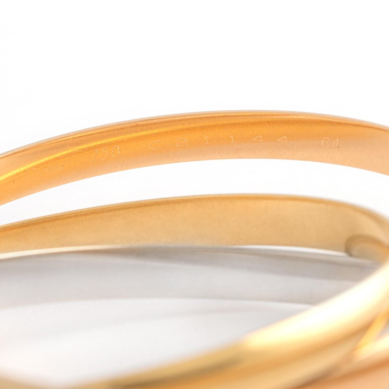 Cartier Trinity Three Gold 18k Bangle Bracelet For Sale at 1stDibs
