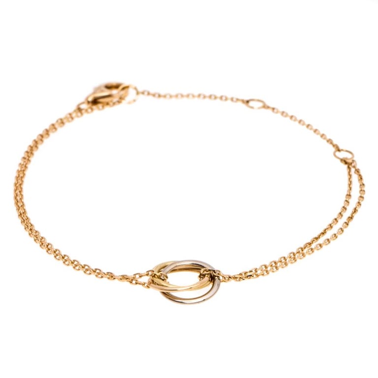 Cartier Trinity Three Tone 18K Gold Chain Bracelet For Sale at 1stDibs