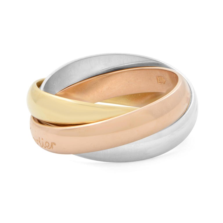 Cartier Trinity Three-Tone Gold Classic Ring 18K Gold For Sale at 1stDibs