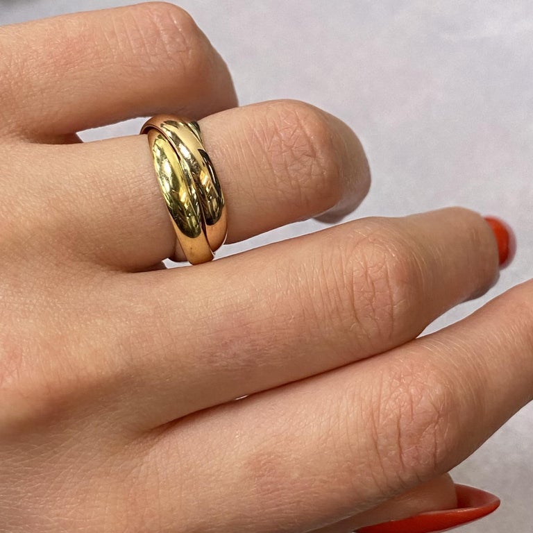 Cartier Trinity Three-Tone Gold Classic Ring 18K Gold For Sale at 1stDibs