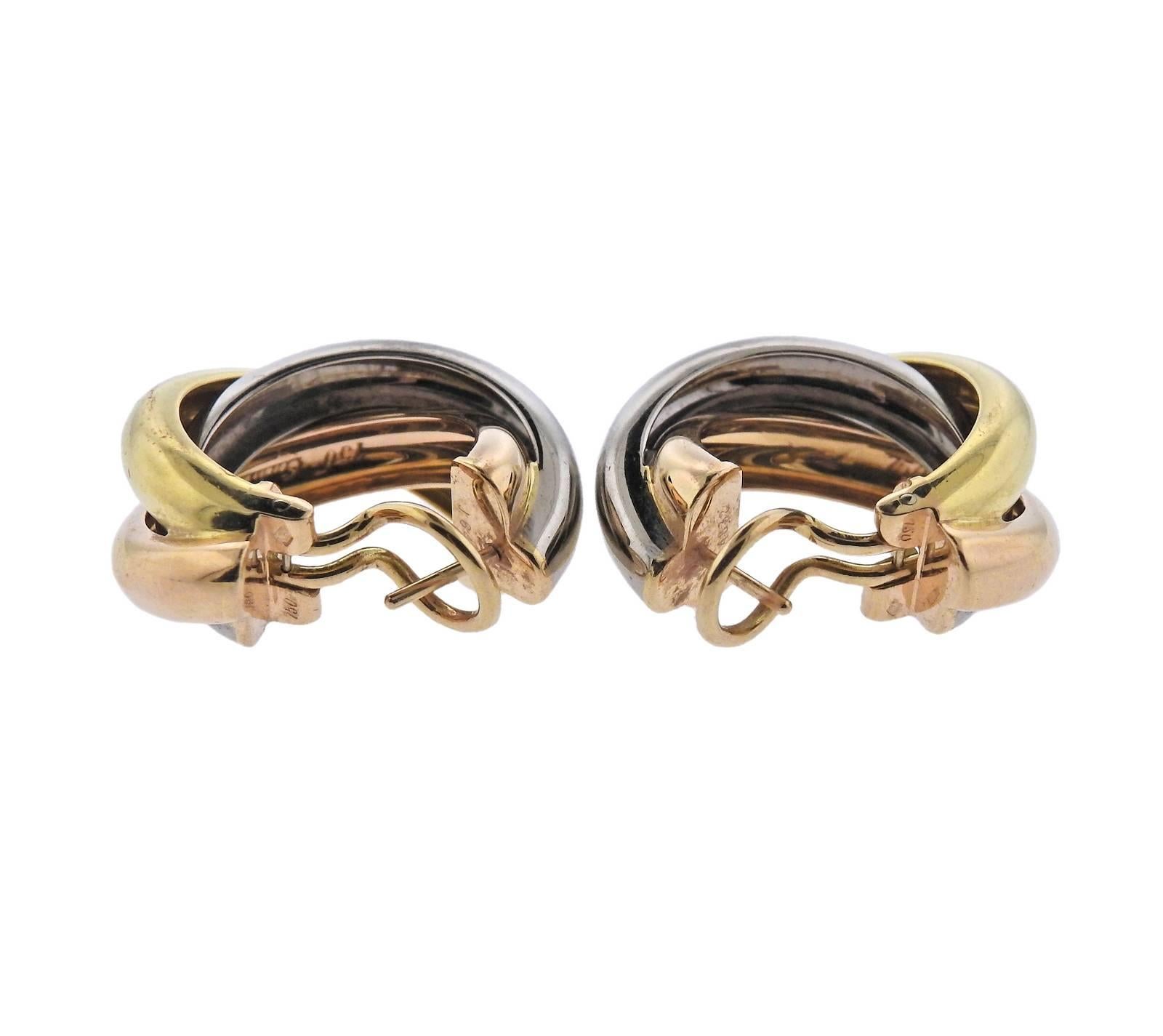 Cartier Trinity Tri-Color Gold Hoop Earrings at 1stDibs | cartier ...