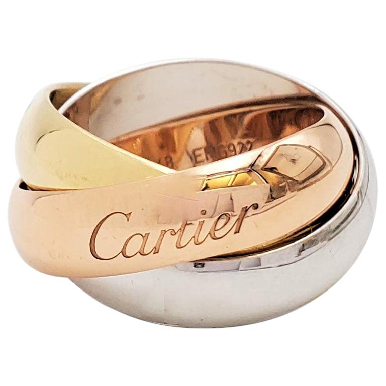 Cartier 'Trinity' Tri-Color Gold Rolling Ring at 1stDibs