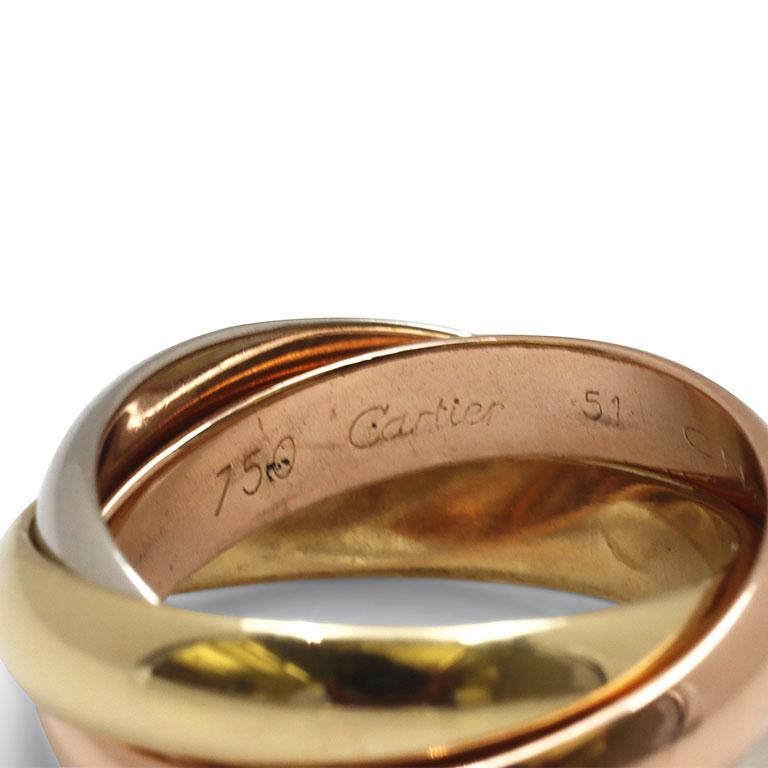 Cartier Trinity Tri-Color Gold Rolling Ring at 1stDibs