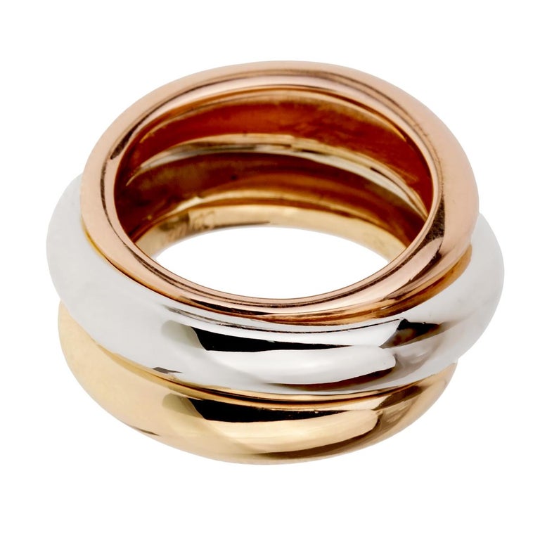 Cartier Trinity Tri Color Vintage Gold Ring at 1stDibs | cartier tri ...