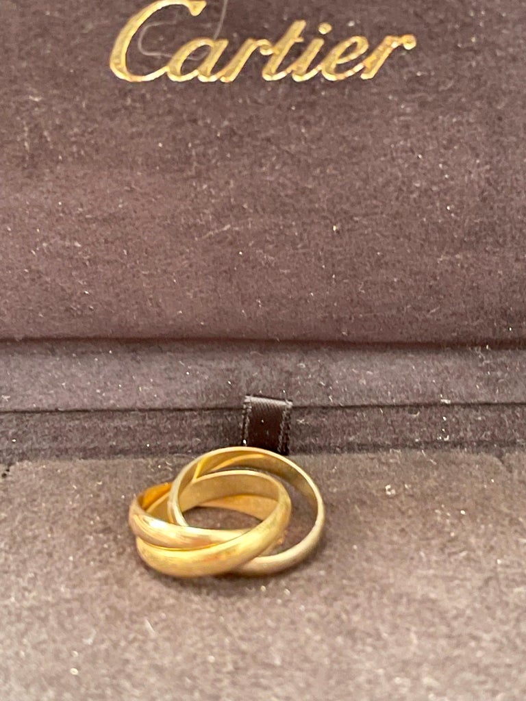 Cartier Trinity Tri-Color White, Yellow Rose, 18 Karat Gold Rolling ...
