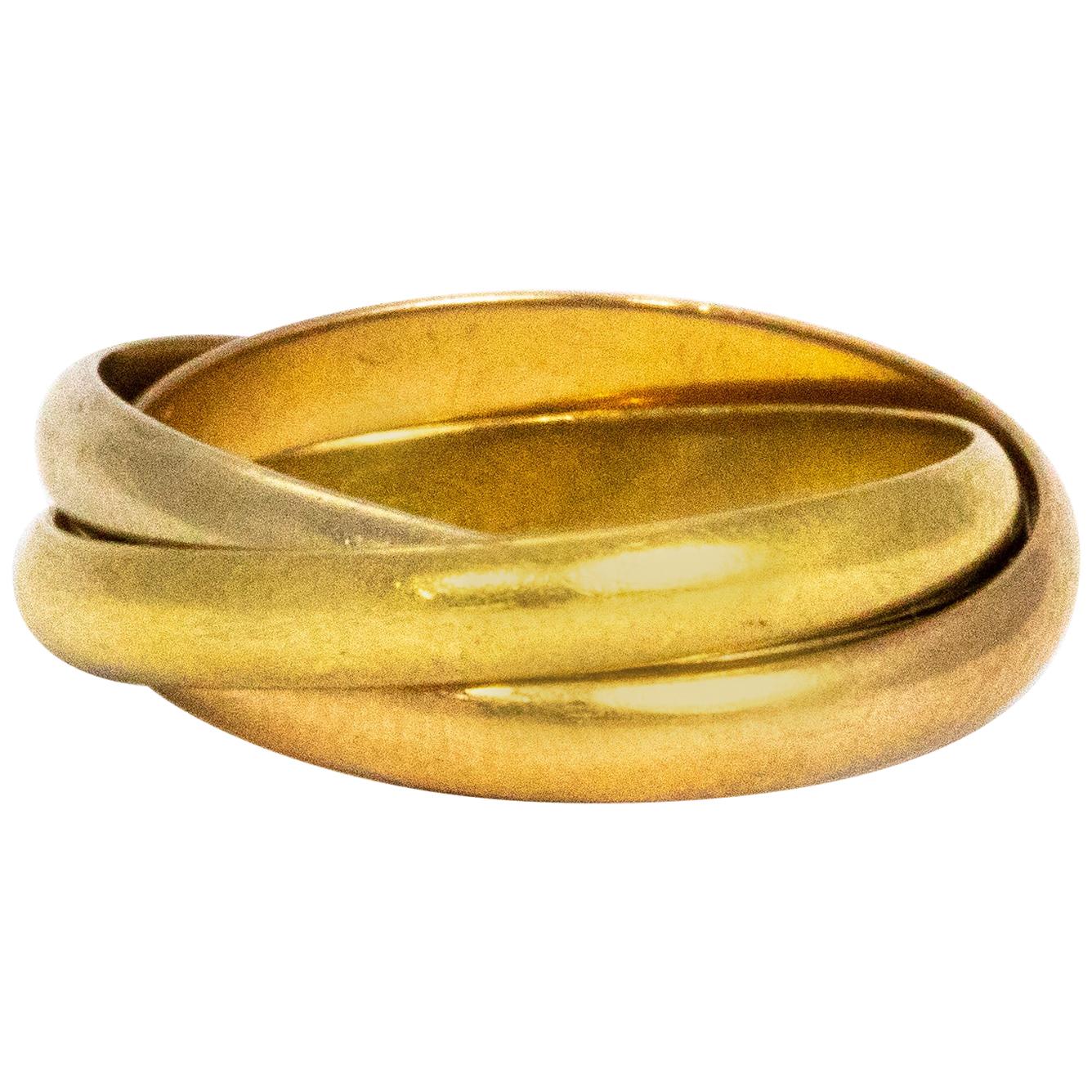 Cartier Trinity White Gold, Yellow Gold and Rose Gold Ring at 1stDibs