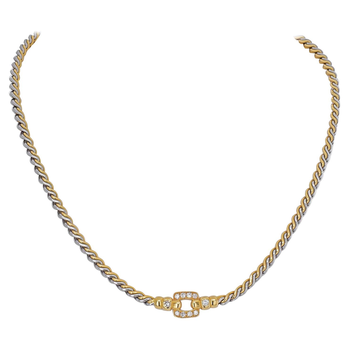 Cartier Twist Chain Diamond Necklace at 1stDibs