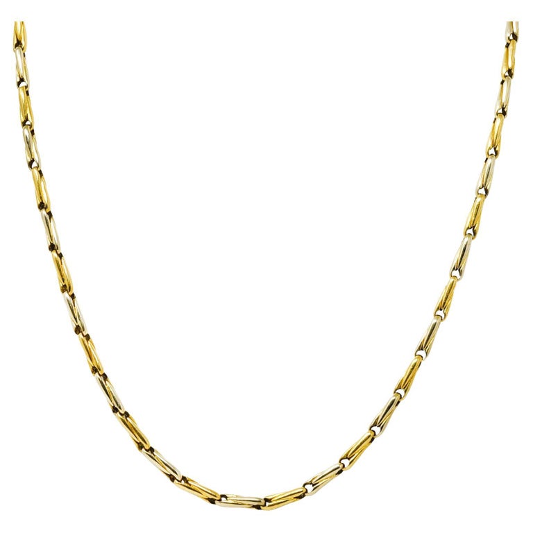 Cartier Two-Tone 18 Karat Gold Chain Link Vintage Necklace For Sale at ...