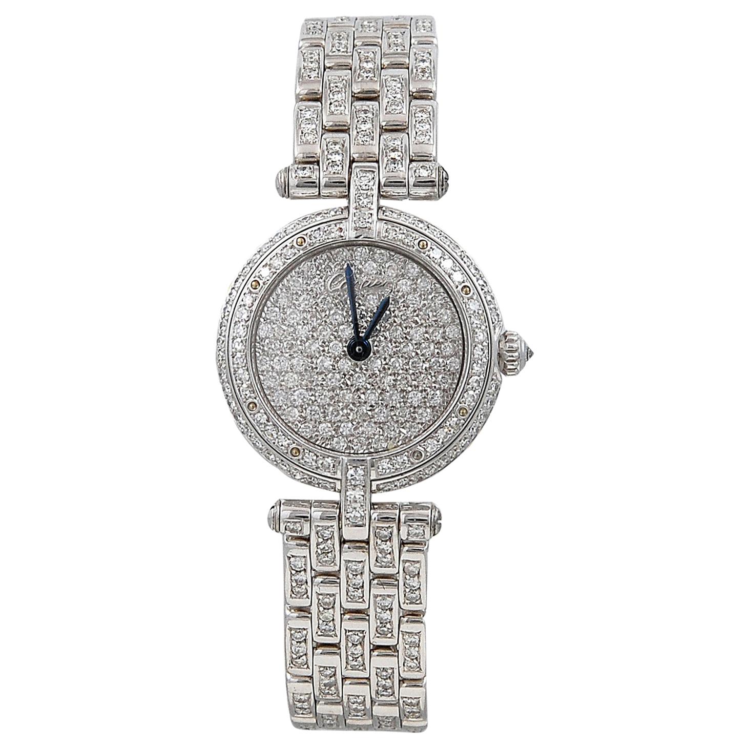 Cartier Ladies Yellow Gold Ruby Set Wristwatch at 1stDibs