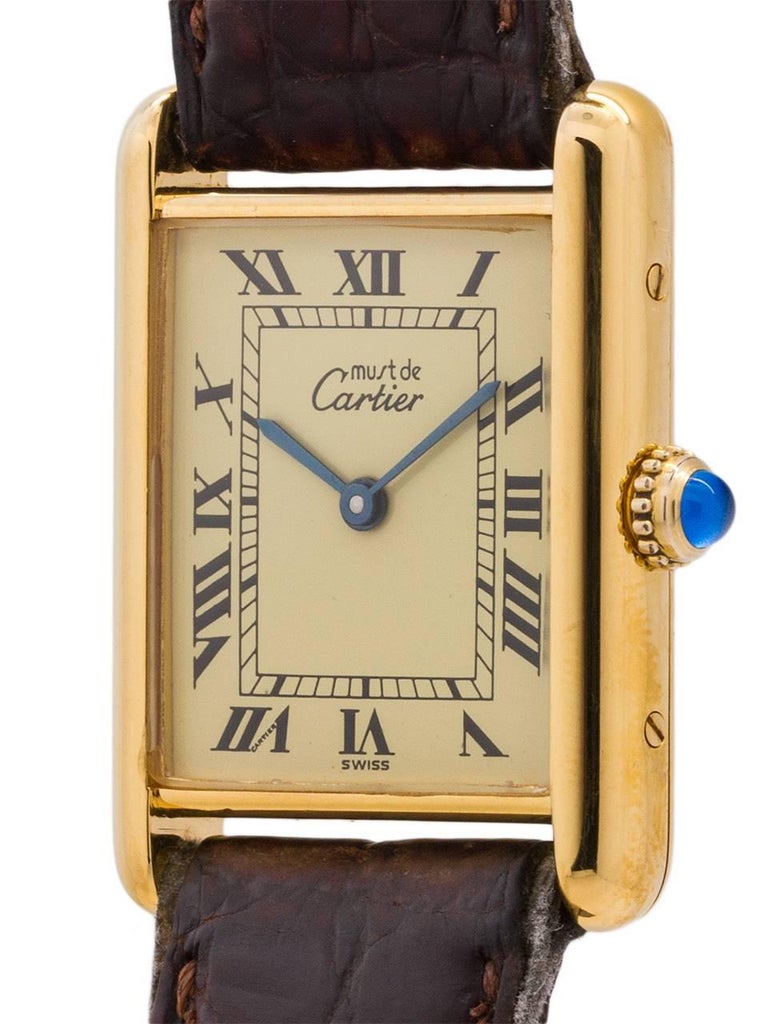 Cartier Vermeil Tank Louis Quartz Wristwatch, circa 1990s at 1stDibs