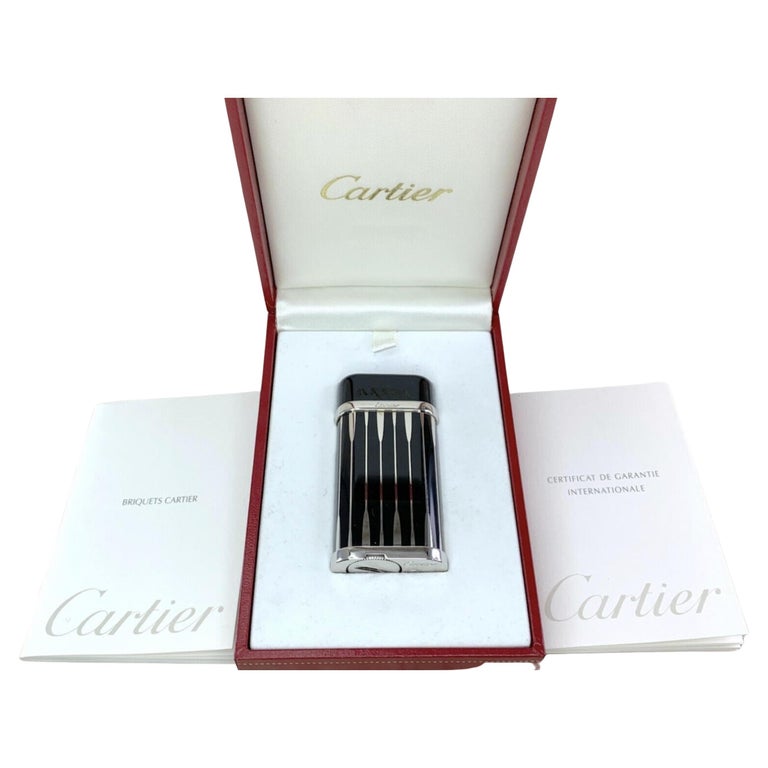 Cartier Very Rare Backgammon Black and Silver Lighter For Sale at 1stDibs