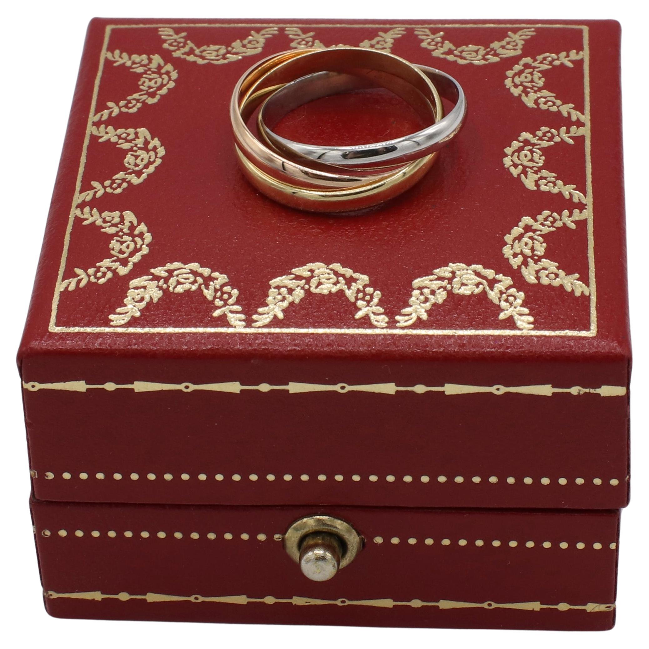 Cartier Vintage 18 Karat Yellow Gold Tri-Color Trinity Rolling Band ...
