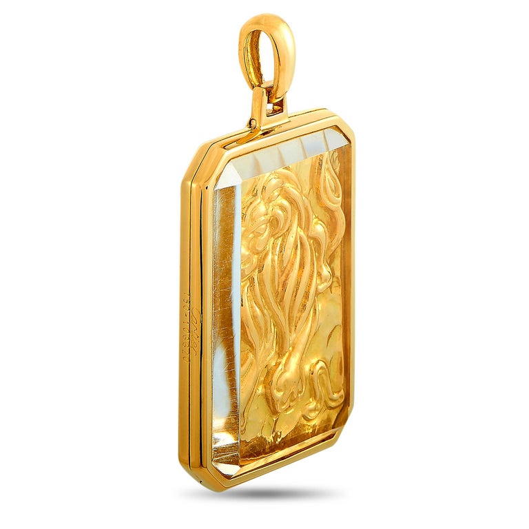Cartier Vintage 18K Yellow Gold Leo Zodiac Sign Pendant at 1stDibs ...