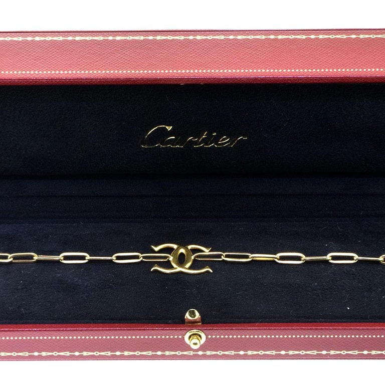 Cartier Vintage 1970s Yellow Gold Spartacus Chain Double-C Bracelet For ...