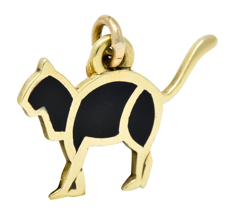 Cartier Vintage Black Enamel 14 Karat Yellow Gold Cat Charm at 1stDibs ...