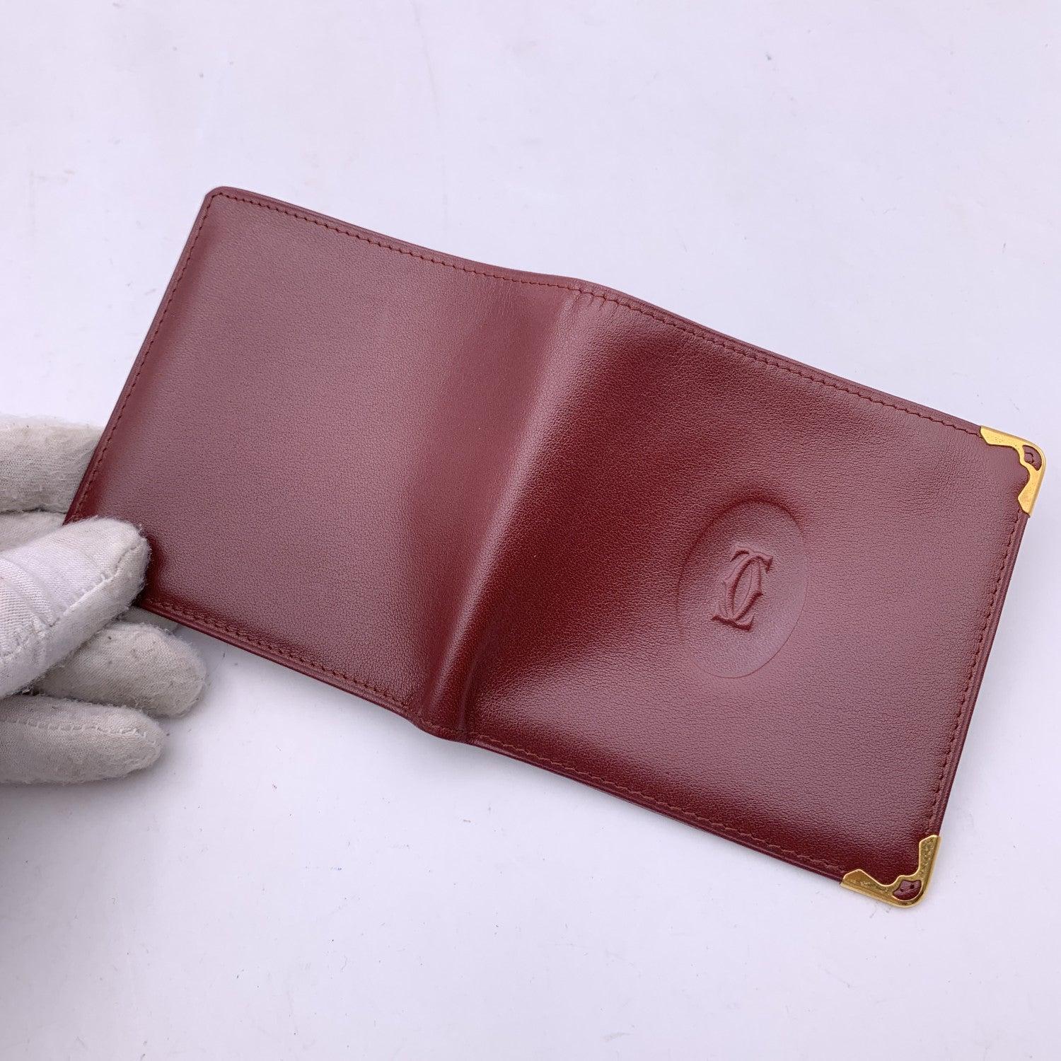 Cartier Vintage Burgundy Leather Square Bifold Checkbook Wallet For ...